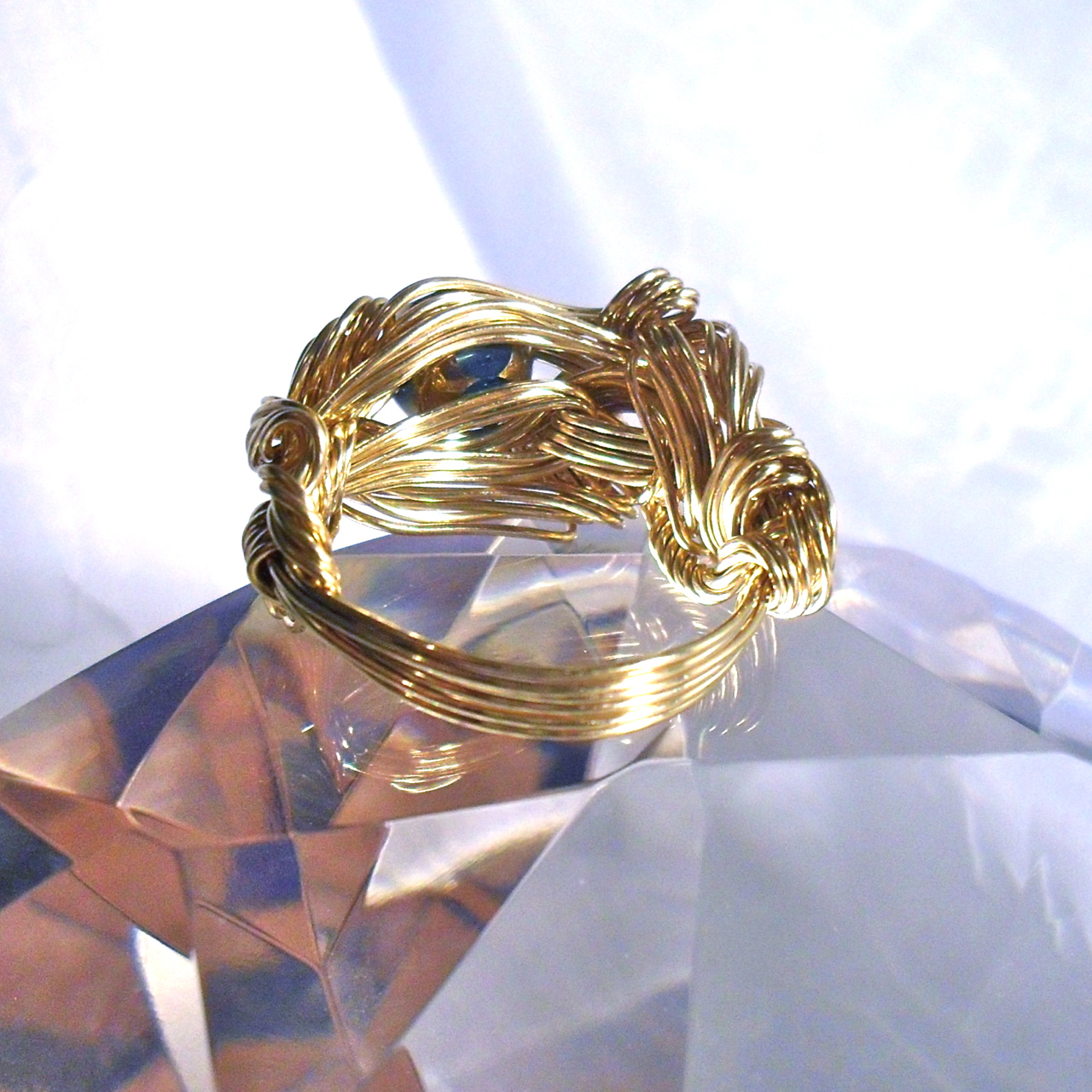 Scrolling Band Wire Wrapped Brass Ring on Luulla